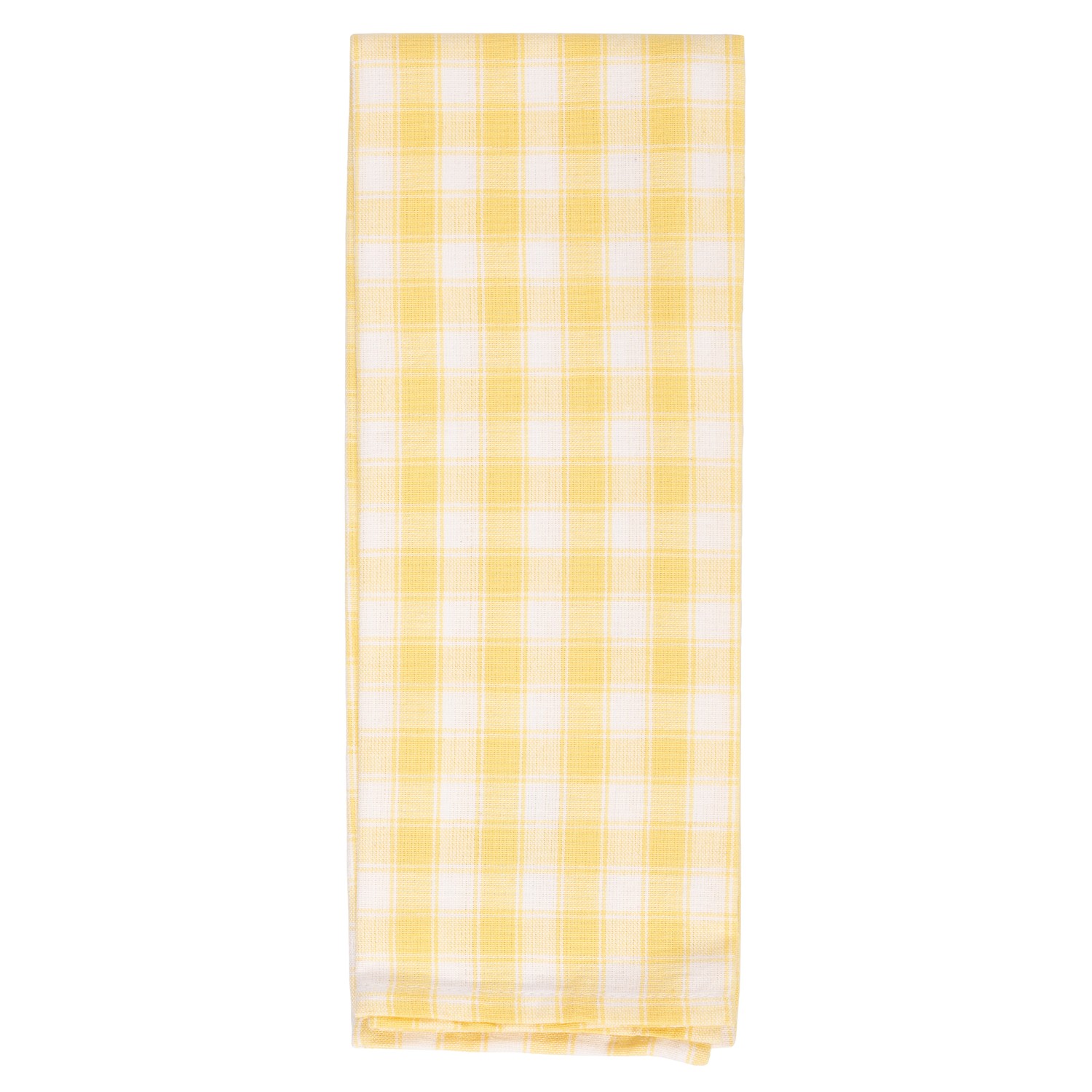 Tea Towel Housecheck Yellow White | Connecting Threads