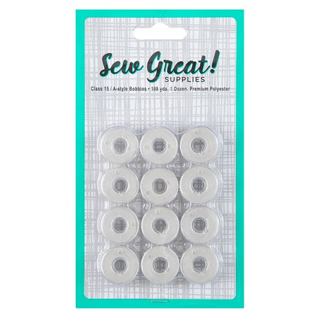 Sew Great Bobbin 12 - Pack - Silver Screen | ConnectingThreads.com