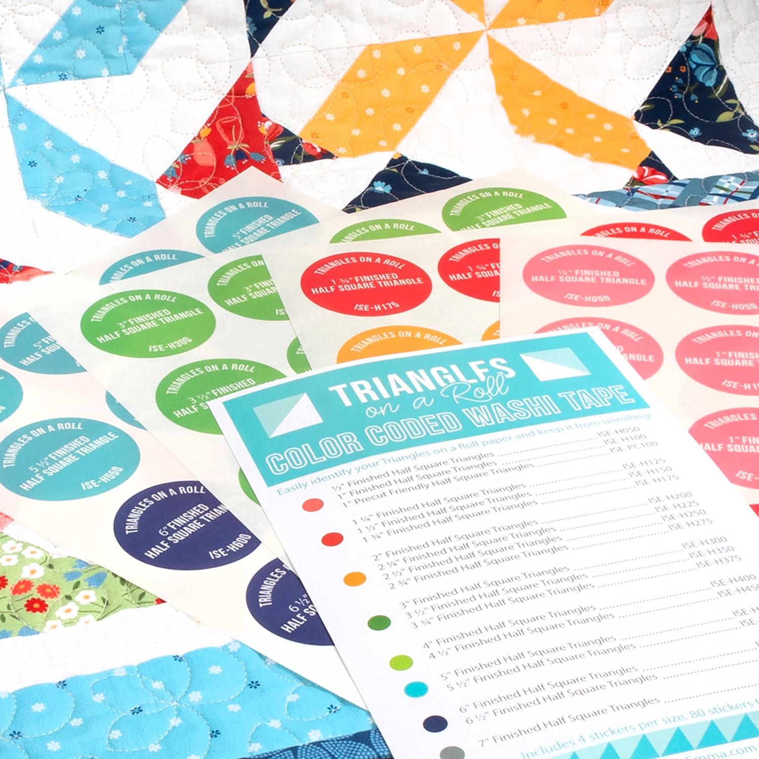 Triangles on a Roll Color Coded Washi Tape - Connecting Threads