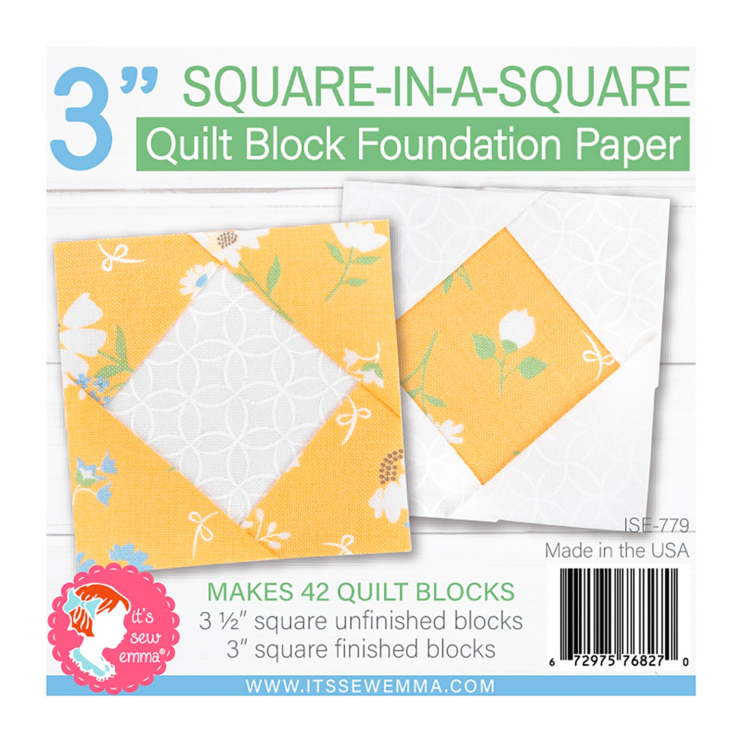 3 Square in a Square Quilt Block Foundation Paper | Connecting Threads