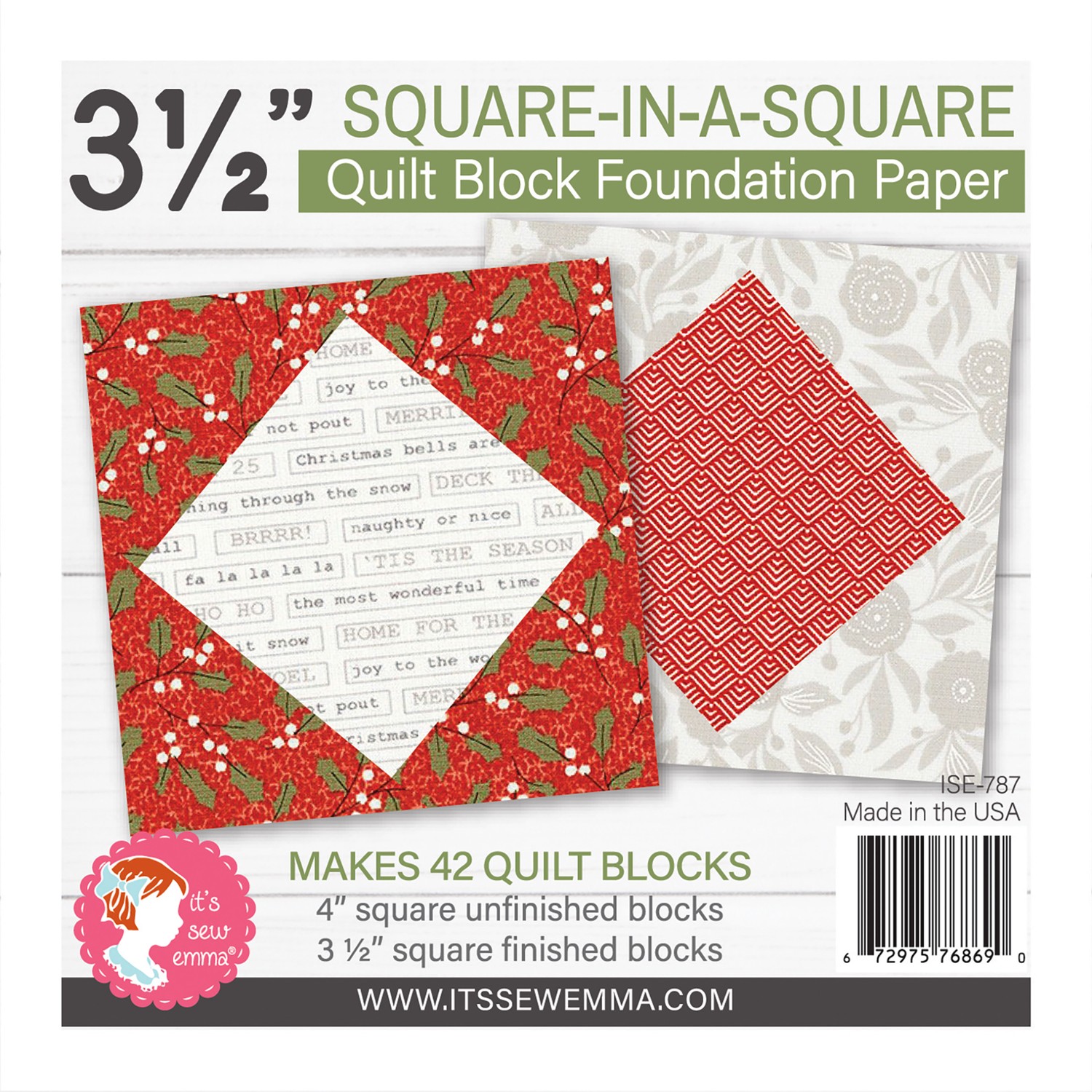 3.5" Square in a Square Quilt Block Foundation Paper | Connecting Threads