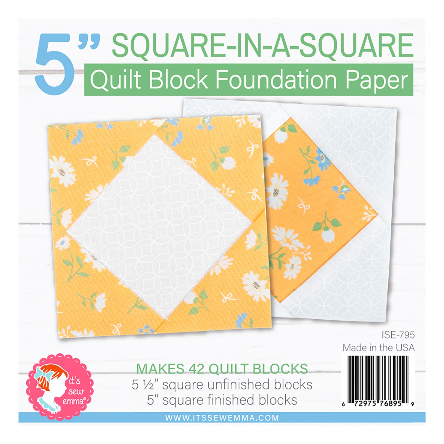5" Square in a Square Quilt Block Foundation Paper - Connecting Threads