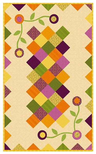 Posey Patch Table Runner Bright Kit | ConnectingThreads.com