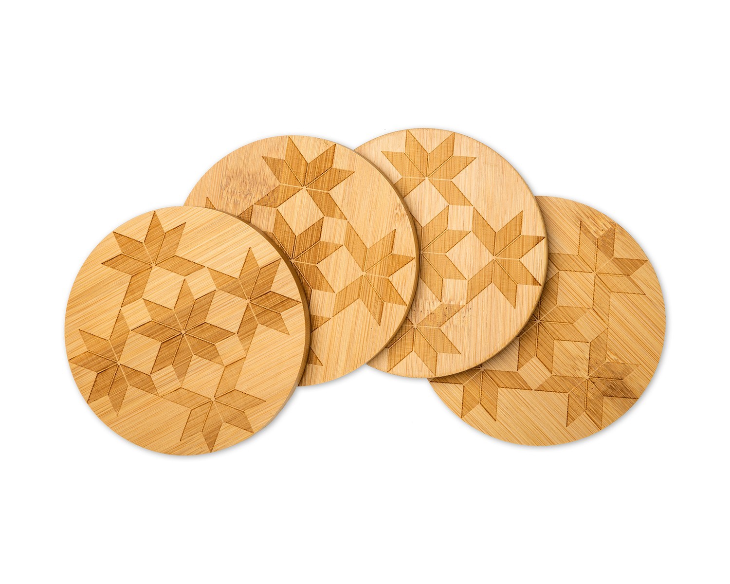 Stars & Cubes Round Coaster Set | Connecting Threads