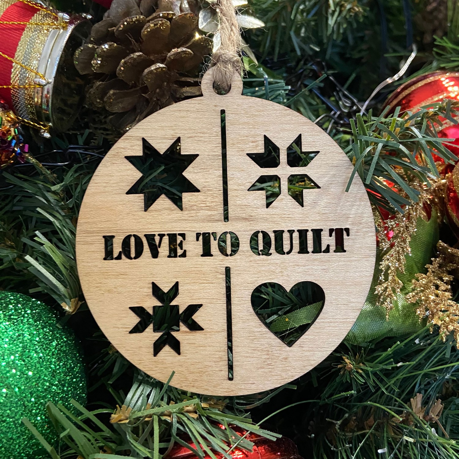 Love To Quilt Wood Ornament | ConnectingThreads.com