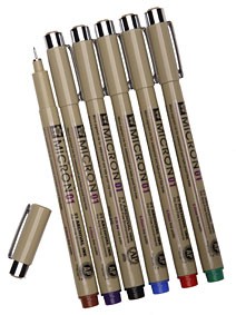 Pigma Micron 6-Color Pen Set 01 - Shop at Connecting Threads