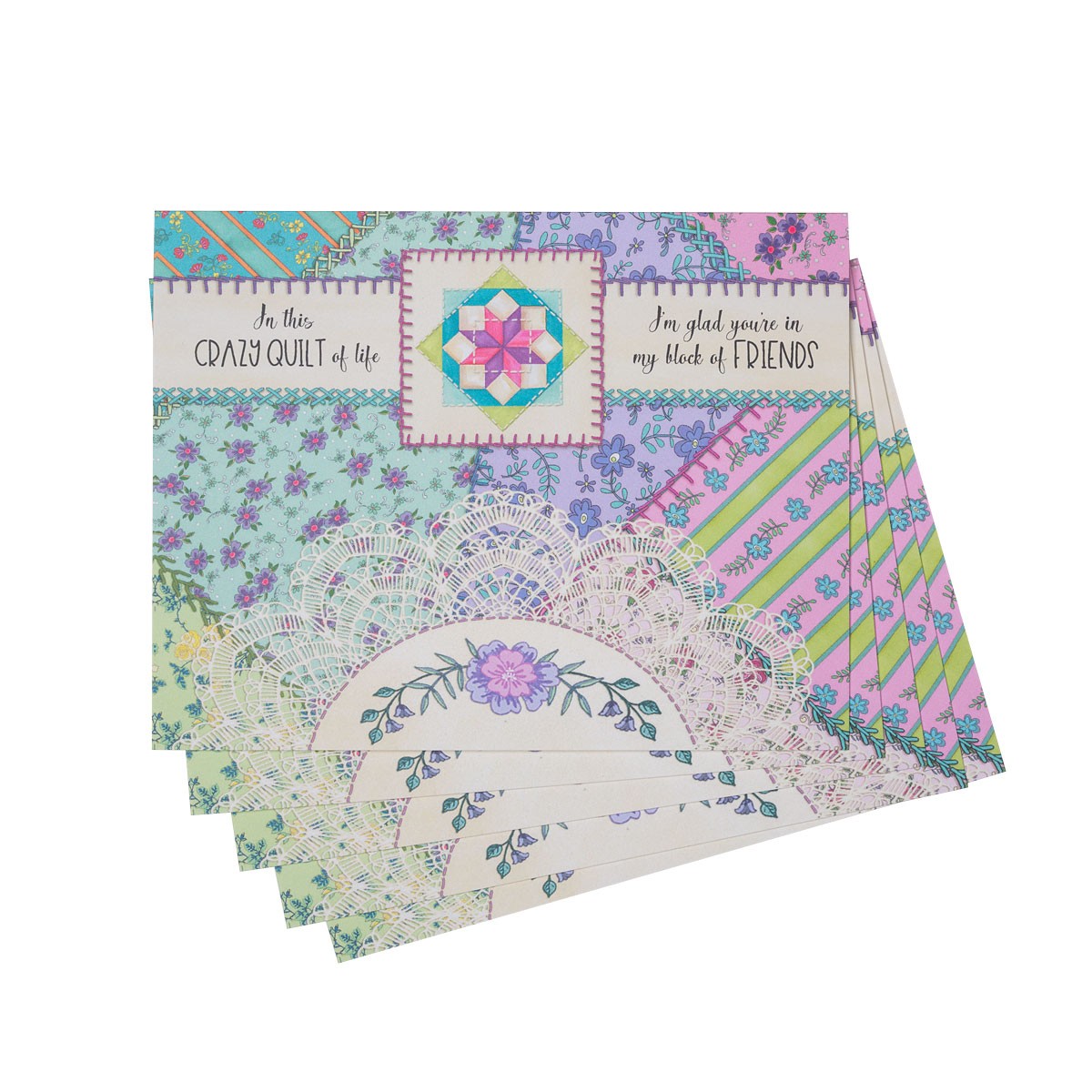 Crazy Quilt Note Cards | ConnectingThreads.com