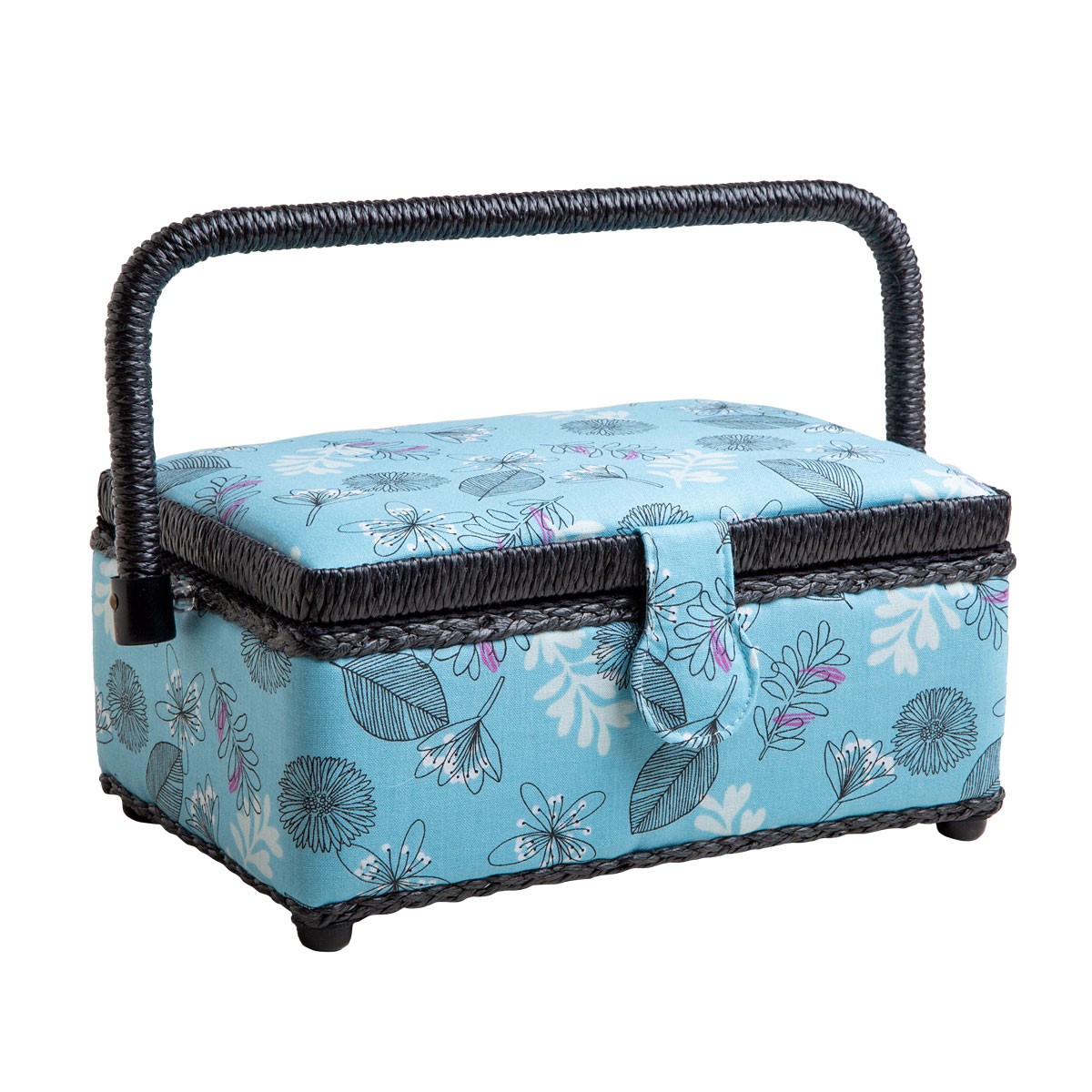 Sewing Basket Blue Floral - Small | ConnectingThreads.com