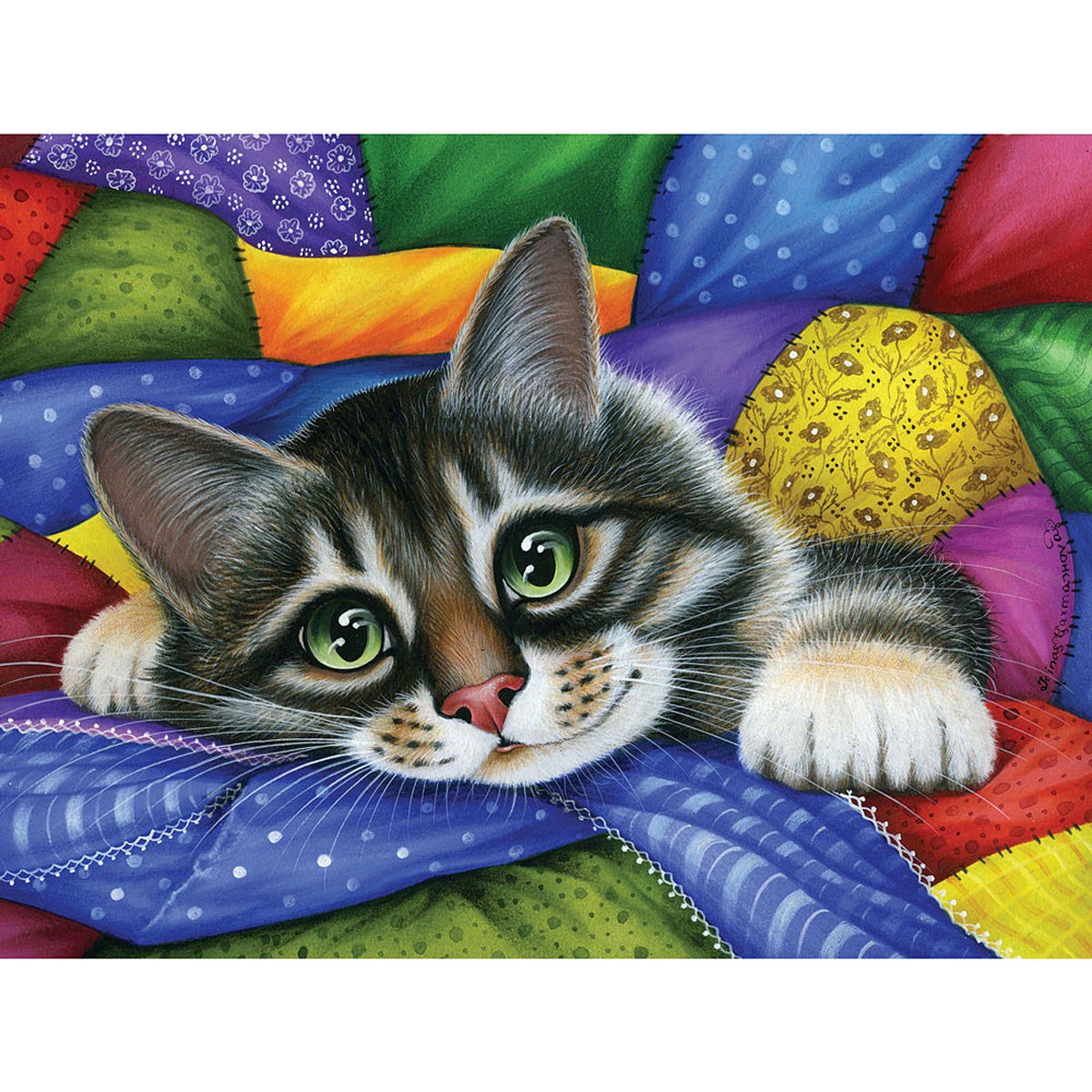 Colorful Patchwork Puzzle - 300 Pieces | ConnectingThreads.com