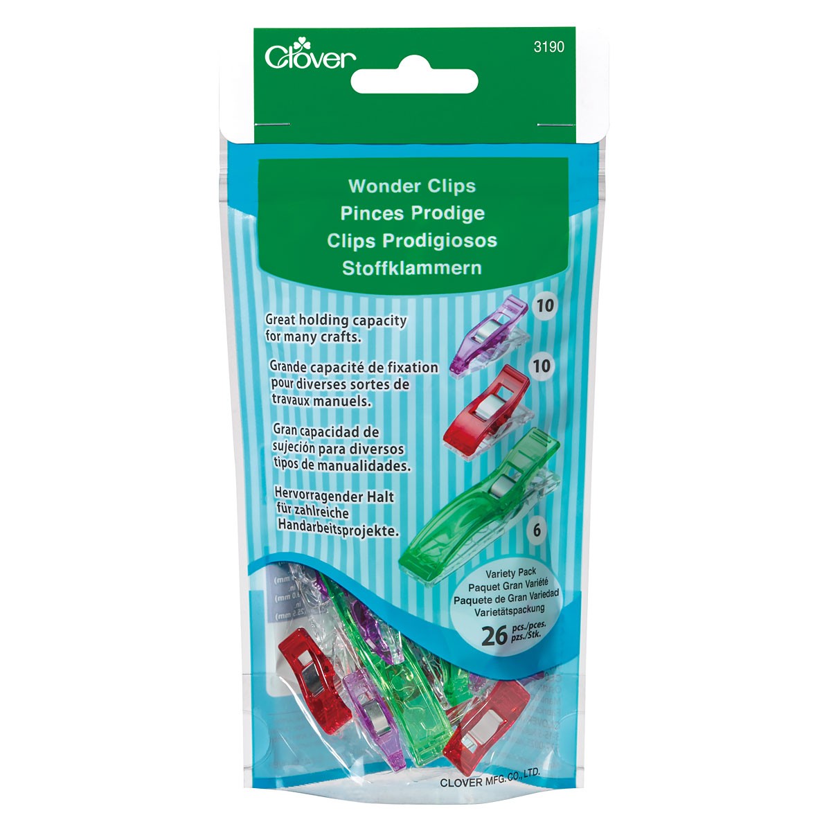 Clover Wonder Clips Variety Pack - 26 Pieces | Connecting Threads