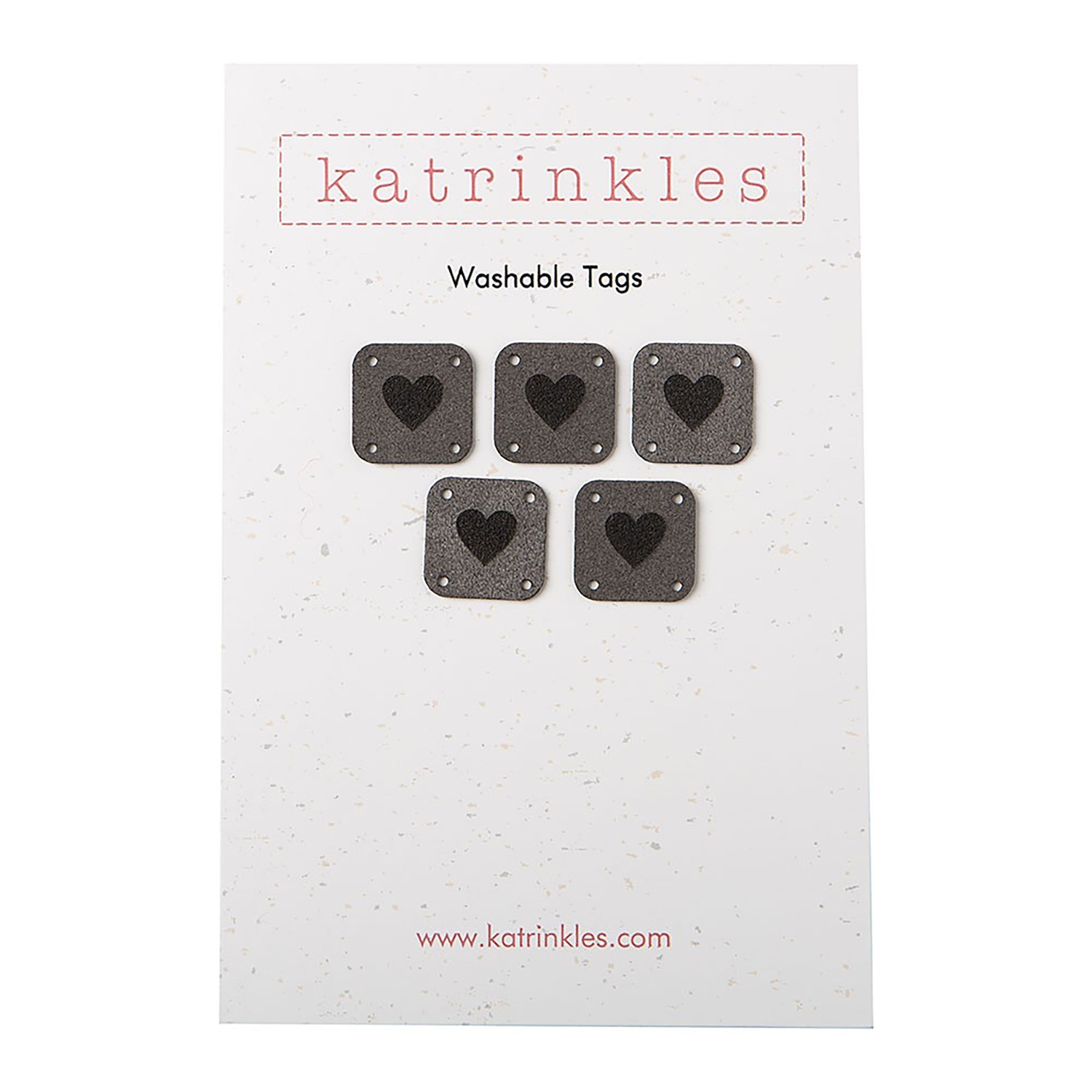 Faux Suede Solid Heart Square Tags - Grey | ConnectingThreads.com