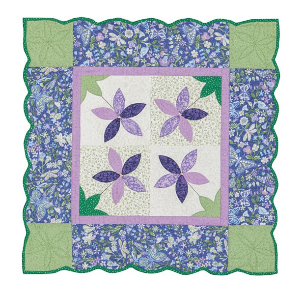 Cottage Grove - Vintage Violets Table Topper Kit | ConnectingThreads.com