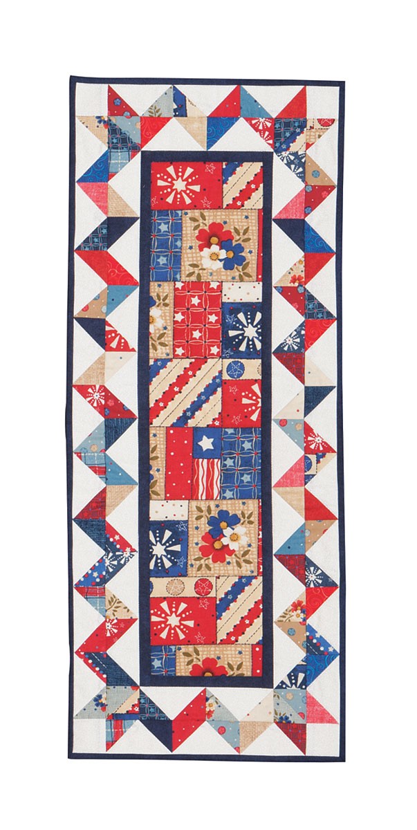 Patriotic Picnic DNS - Crackled Table Runner Kit | ConnectingThreads.com