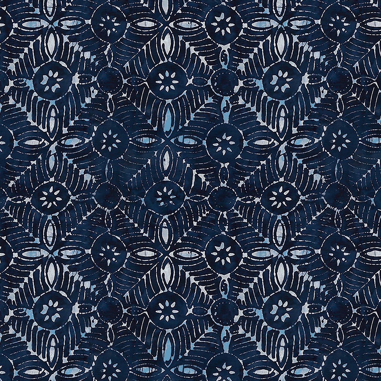 Moonlit Indigo Batiks - Moonlit Indigo Batiks Endless Dance Mini Batik ...