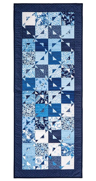 Botanical Blue - Lil' Kira Table Runner Kit | ConnectingThreads.com