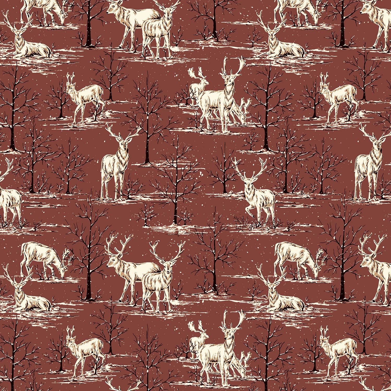 Snowy Deer | ConnectingThreads.com