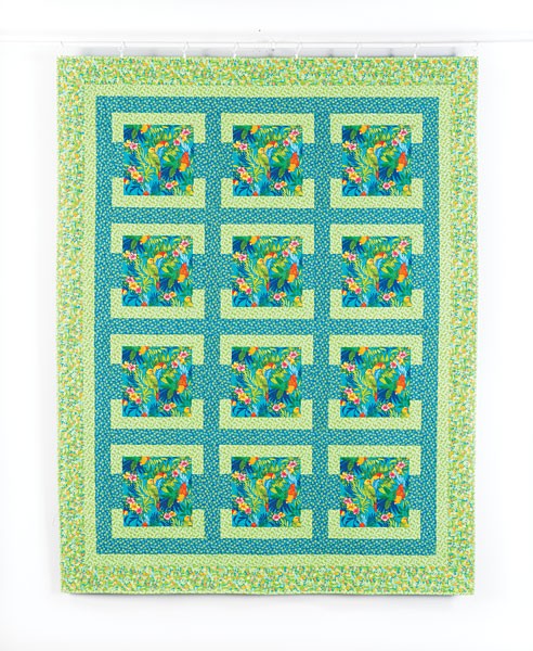 Frond & Blossom - Squares Afloat Twin Quilt Kit | ConnectingThreads.com