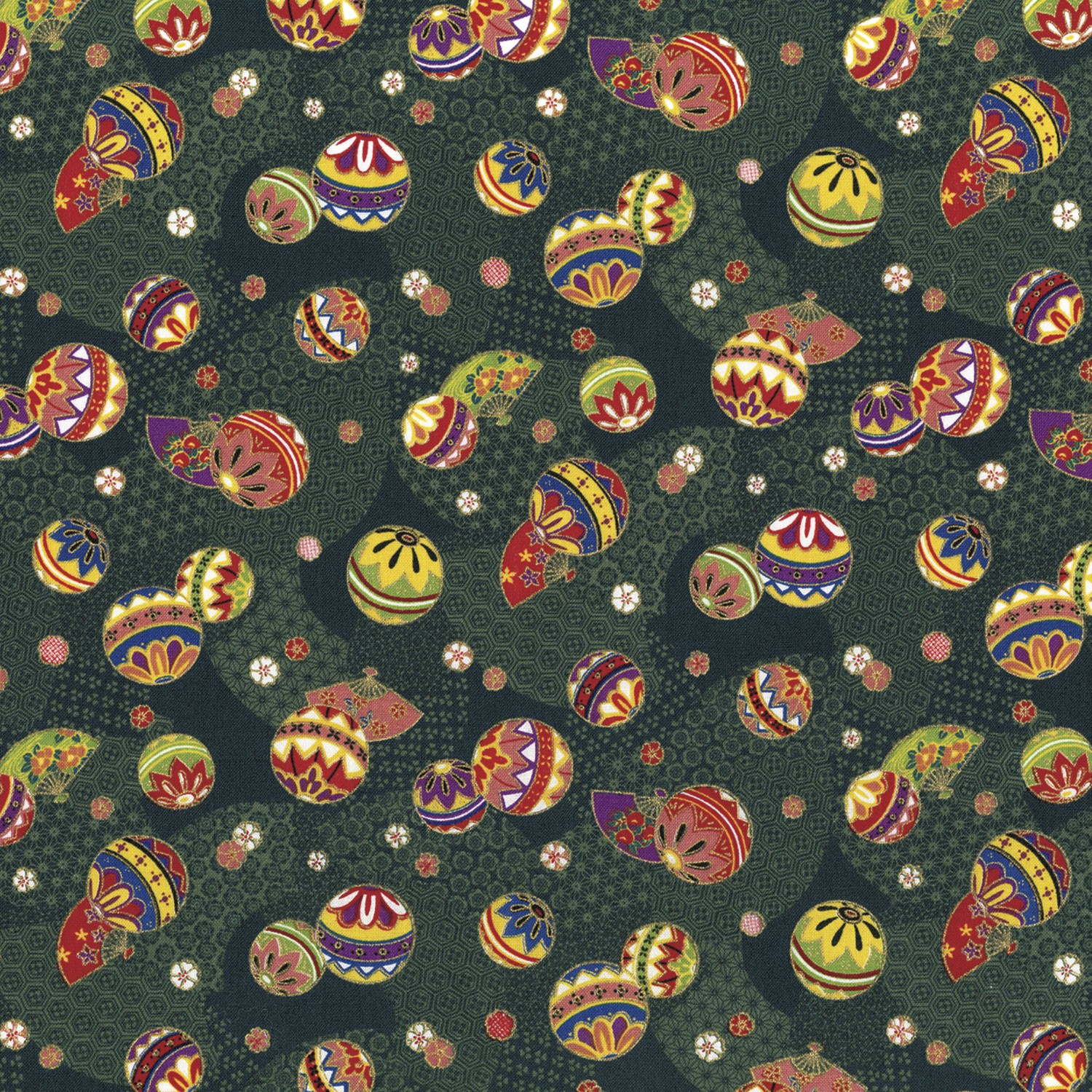 Specialty Cuts - Dancing Fans & Temari 1 yd cut | ConnectingThreads.com