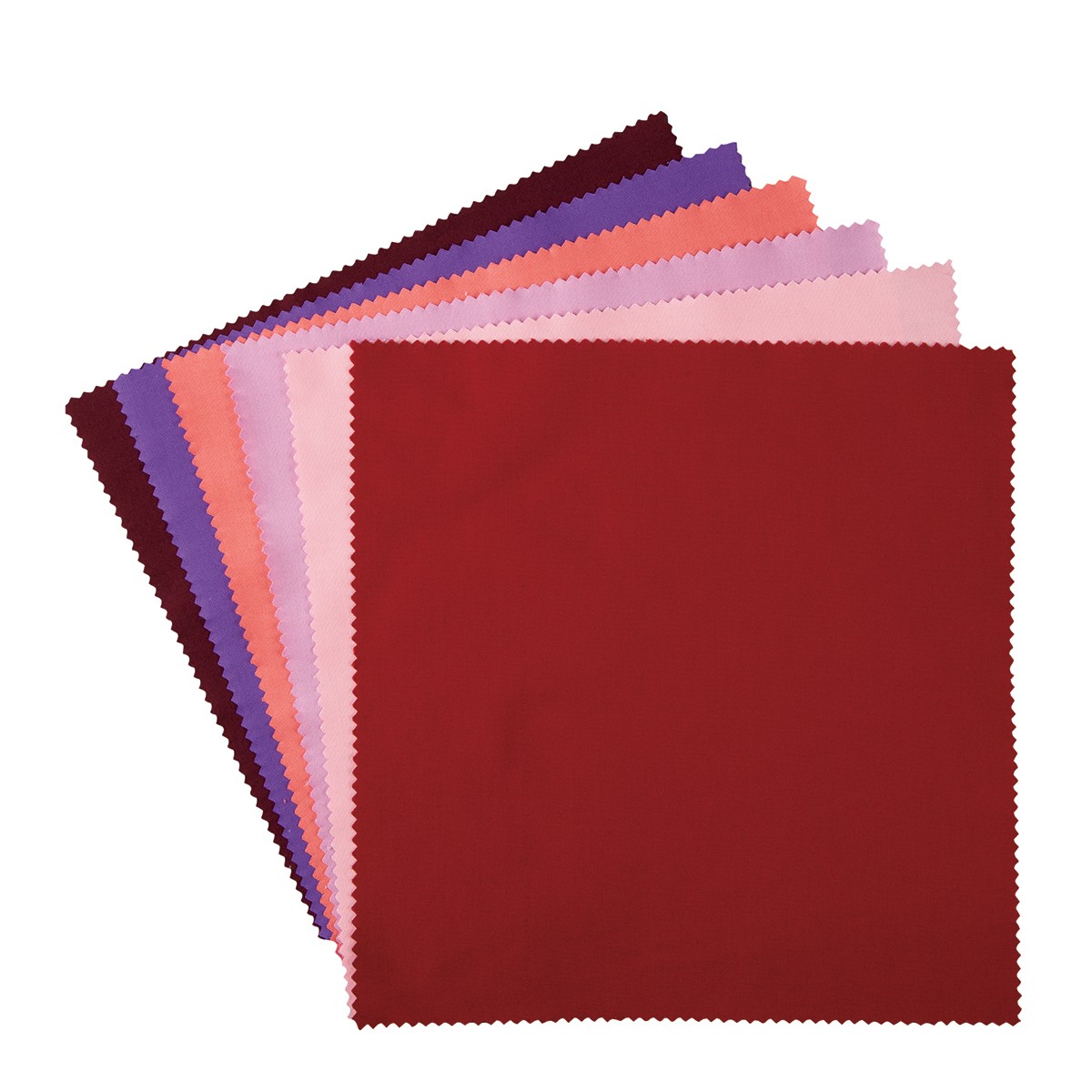 Warm Color Wheel Solids - 10" Quilting Cotton Fabric Squares
