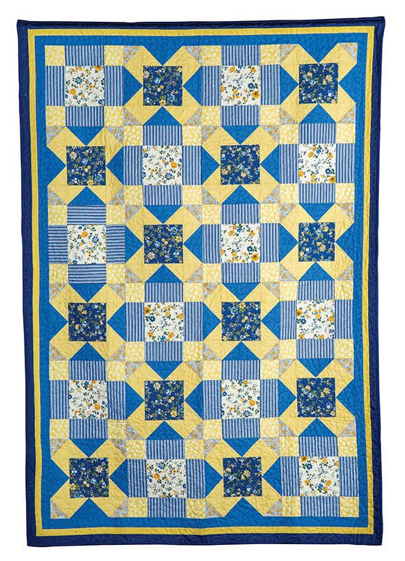 Sunshine Terrace w/ Metallic - Butter and Blue Quilt Kit ...
