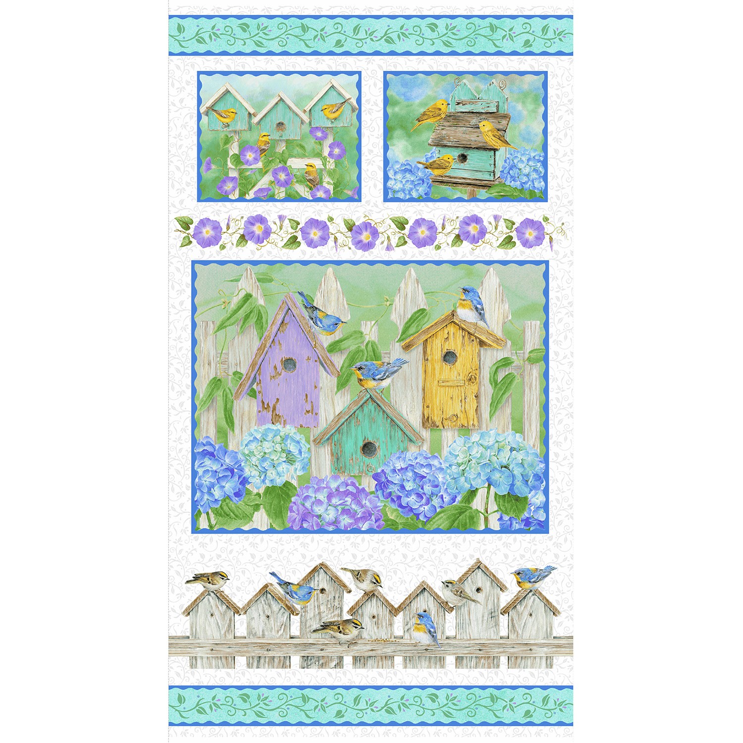 Hydrangea Birdsong Panel | ConnectingThreads.com