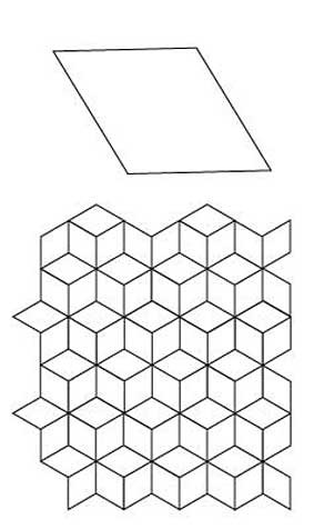 English Paper Piecing 6 Point Diamond Layout Pattern ...