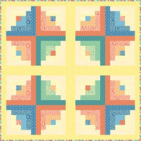 Wildflower Log Cabin Table Topper Pattern | Connecting Threads