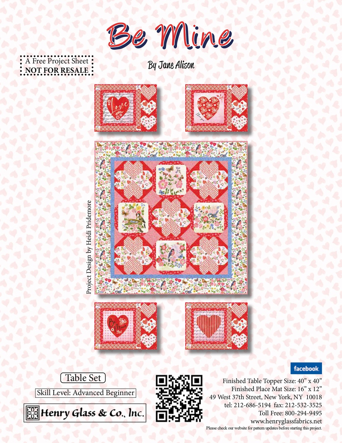 Free Be Mine Table Set Pattern Download | Connecting Threads