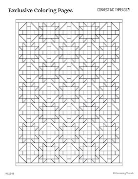 Nine Patch Star Coloring Page | ConnectingThreads.com