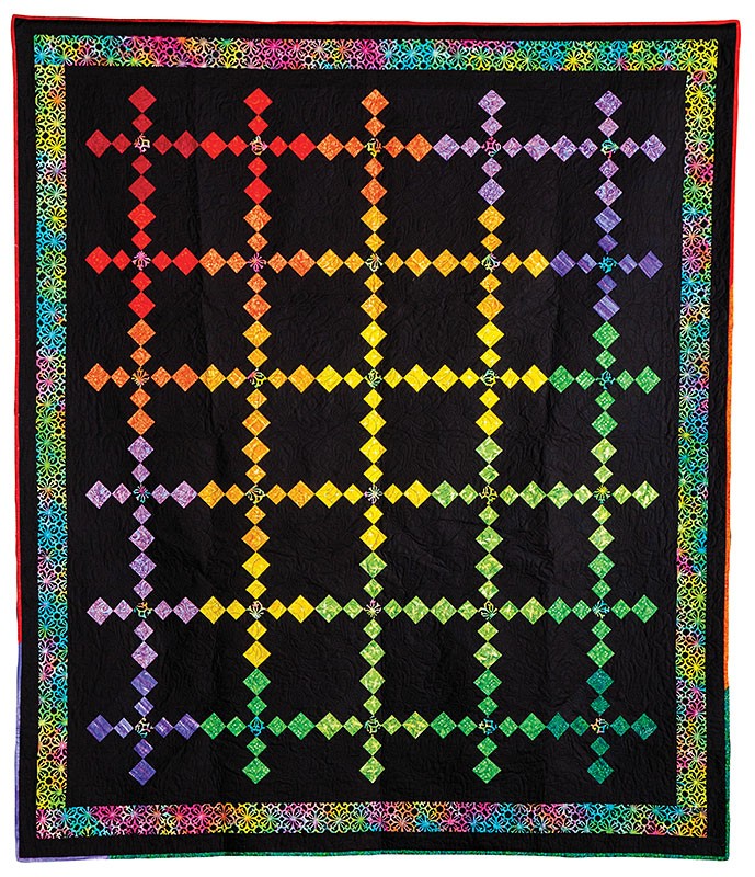 Rainbow Batiks - Rainbow Cascade Quilt Kit | ConnectingThreads.com
