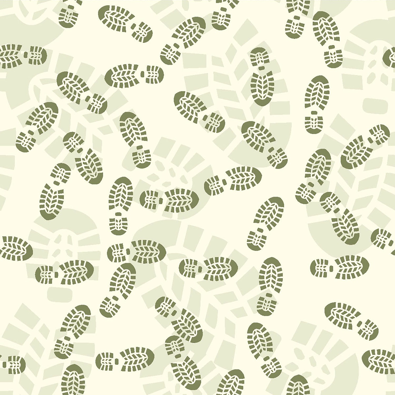 Bear Camp Trail - Bear Camp Trail Footprints-Olive Quilting Cotton ...