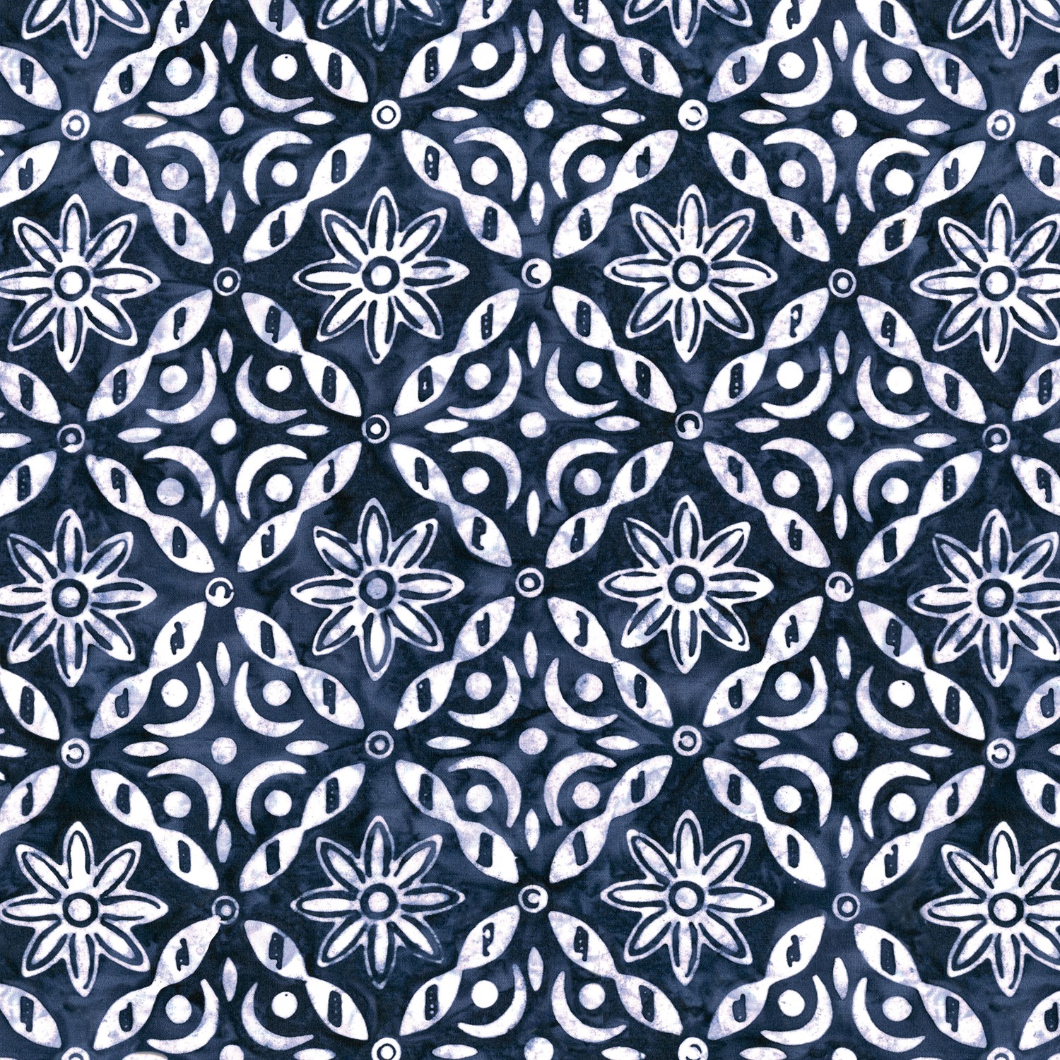 Moonlit Indigo Batiks - Moonlit Indigo Batiks Sunflower Pearl Indigo ...