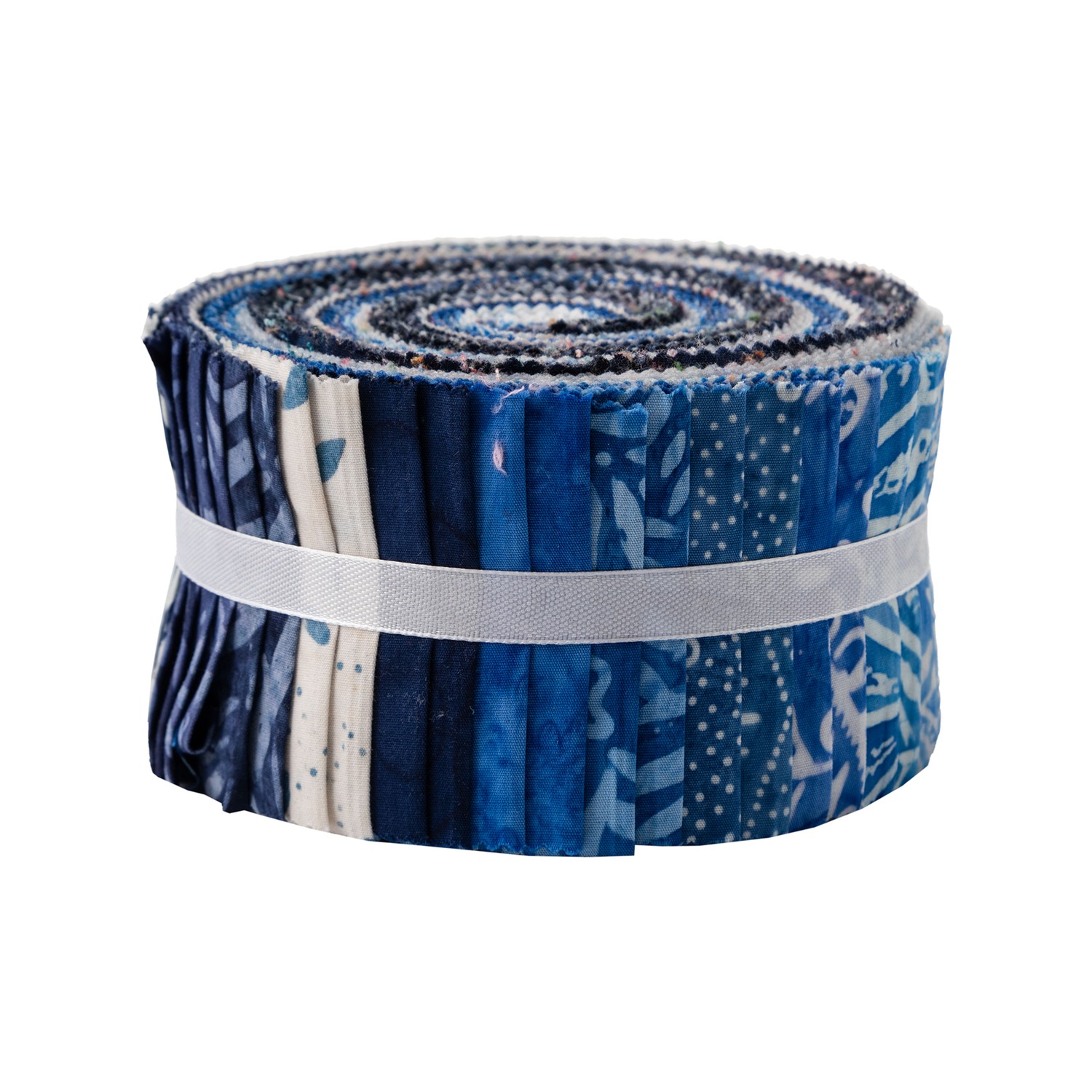 Moonlit Indigo Batiks - Moonlit Indigo Batiks 2.5 Inch Strips Blue Quilting Cotton Fabric ...