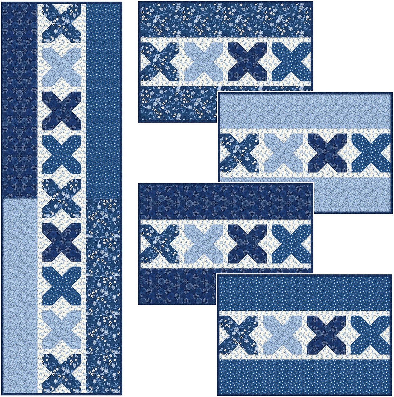 Hometown Americana True Blue Chefs Kiss Placemats & Table Runner Kit