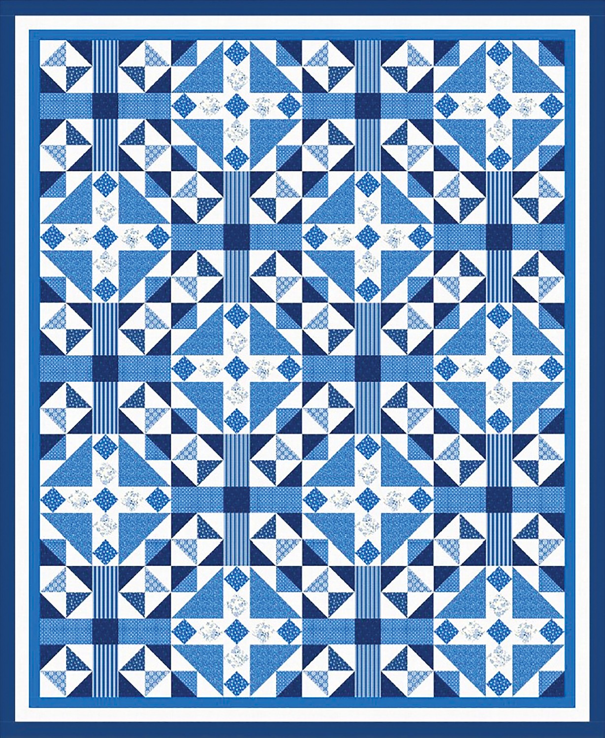 Hometown Americana True Blue Wintery Mix Quilt Kit - Connecting Threads