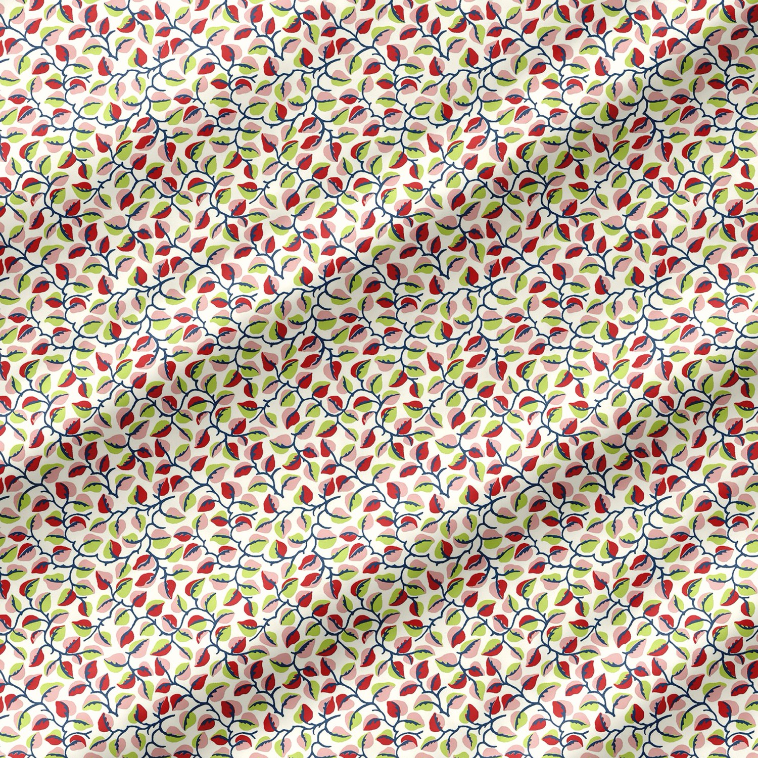 Specialty Cuts Climbing Leaves 3 Yard Cut Dusty Carnation Red Floral ...