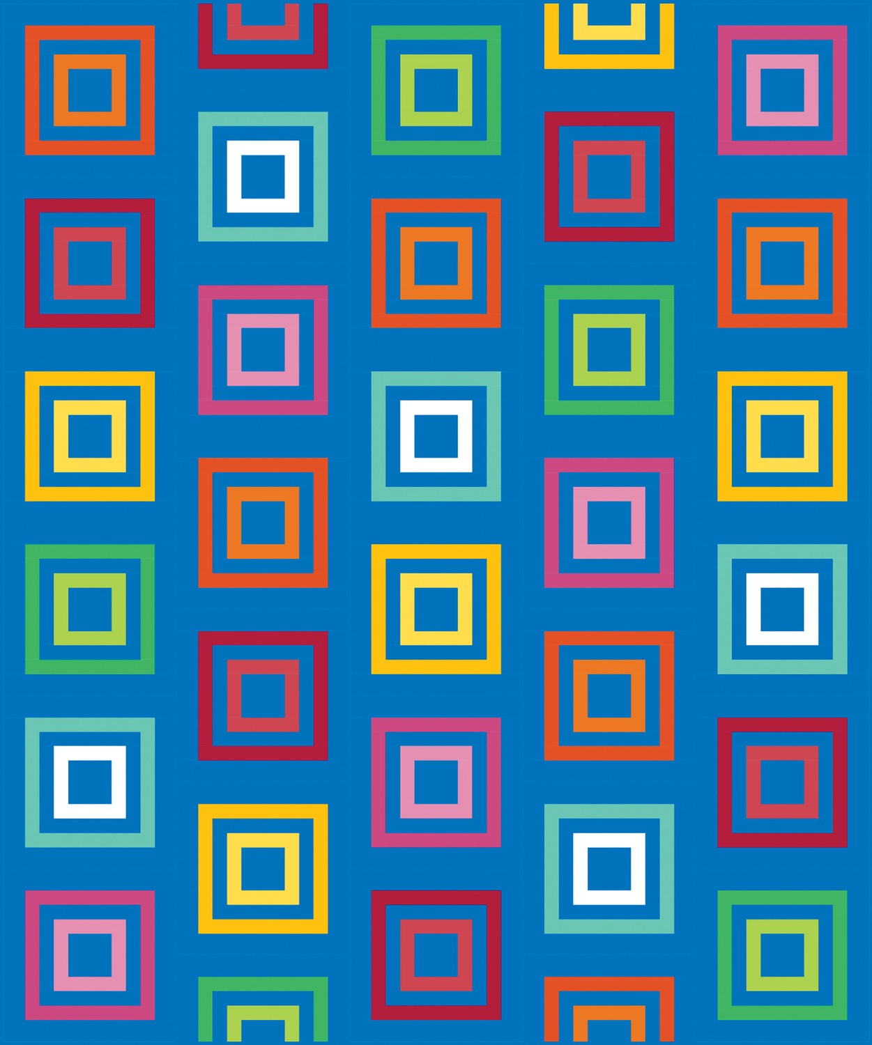 Rainbow Solids - Rainbow Solids Amish Flair Blue Throw Cotton Fabric Quilt Kit ...