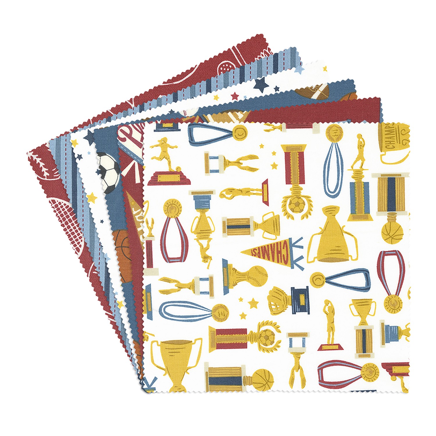 All-Star 10" square Quilting Fabric - Red, Blue, Yellow | Connecting ...