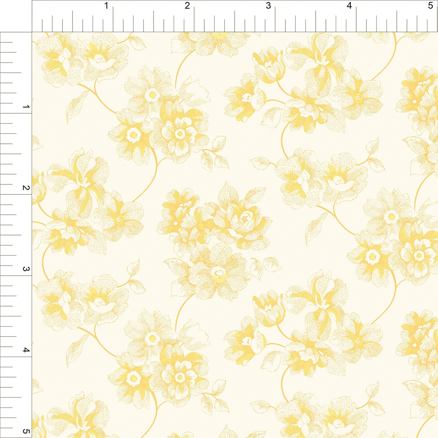 Specialty Cuts Cluster Floral 1 Yard Cut Lemon Chiffon Yellow Quilting ...