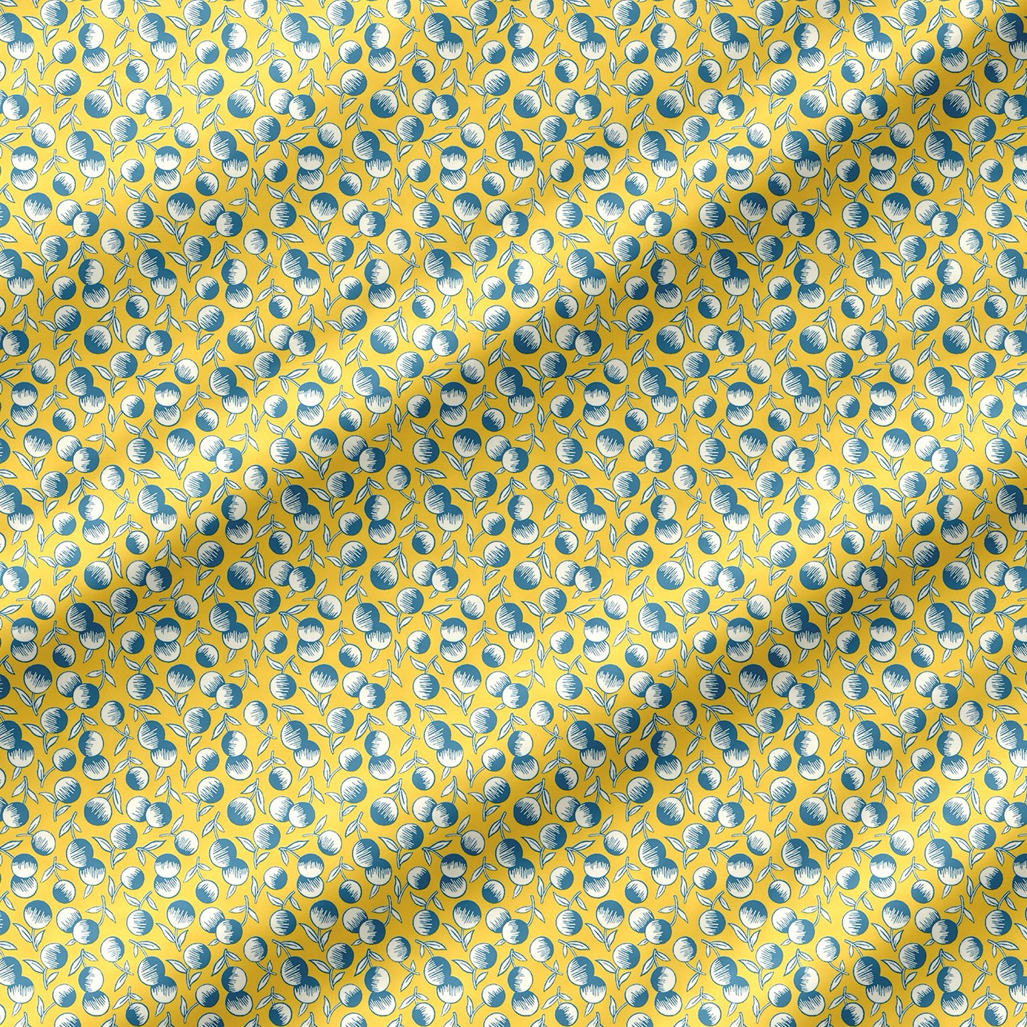 Rounded Flowers 1 YD Cut-Dk Lemon Chiffon | ConnectingThreads.com