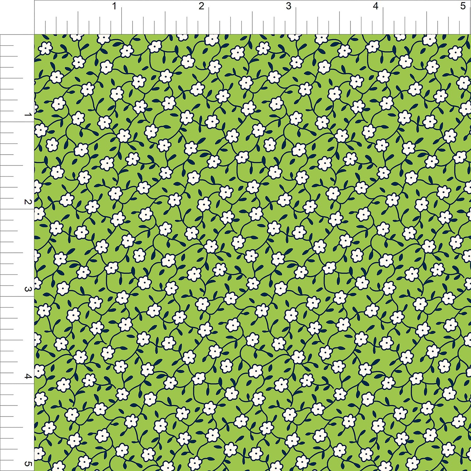 Tiny Flower Vines 3 YD Cut-Parrot | ConnectingThreads.com