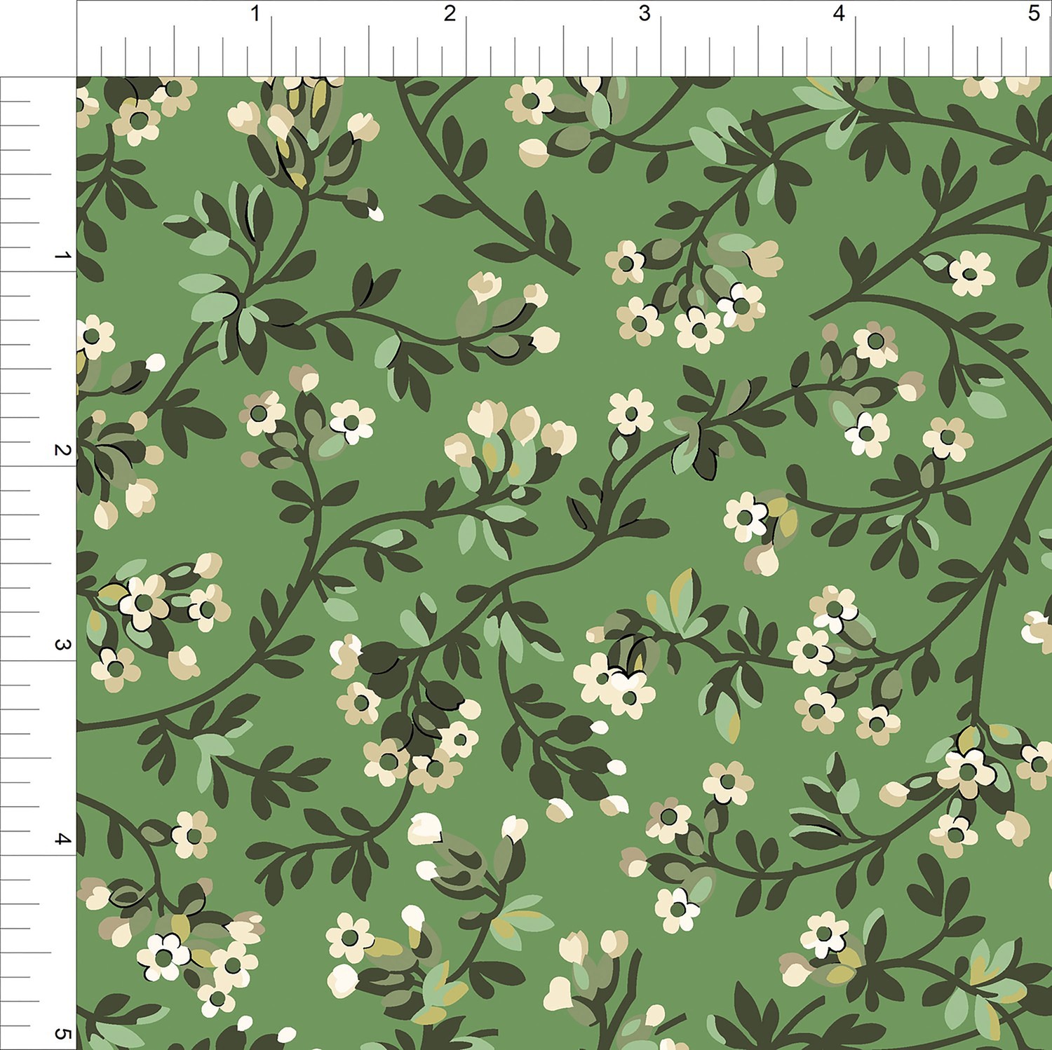 Budding Vines 3 YD Cut-Green | ConnectingThreads.com