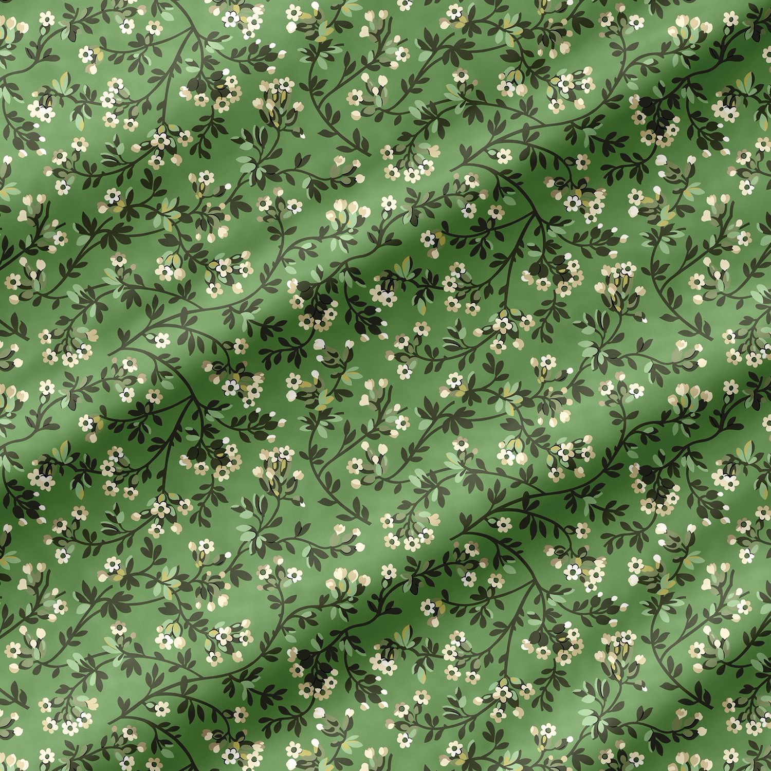 Specialty Cuts - Budding Vines 1YD Cut-Green | ConnectingThreads.com