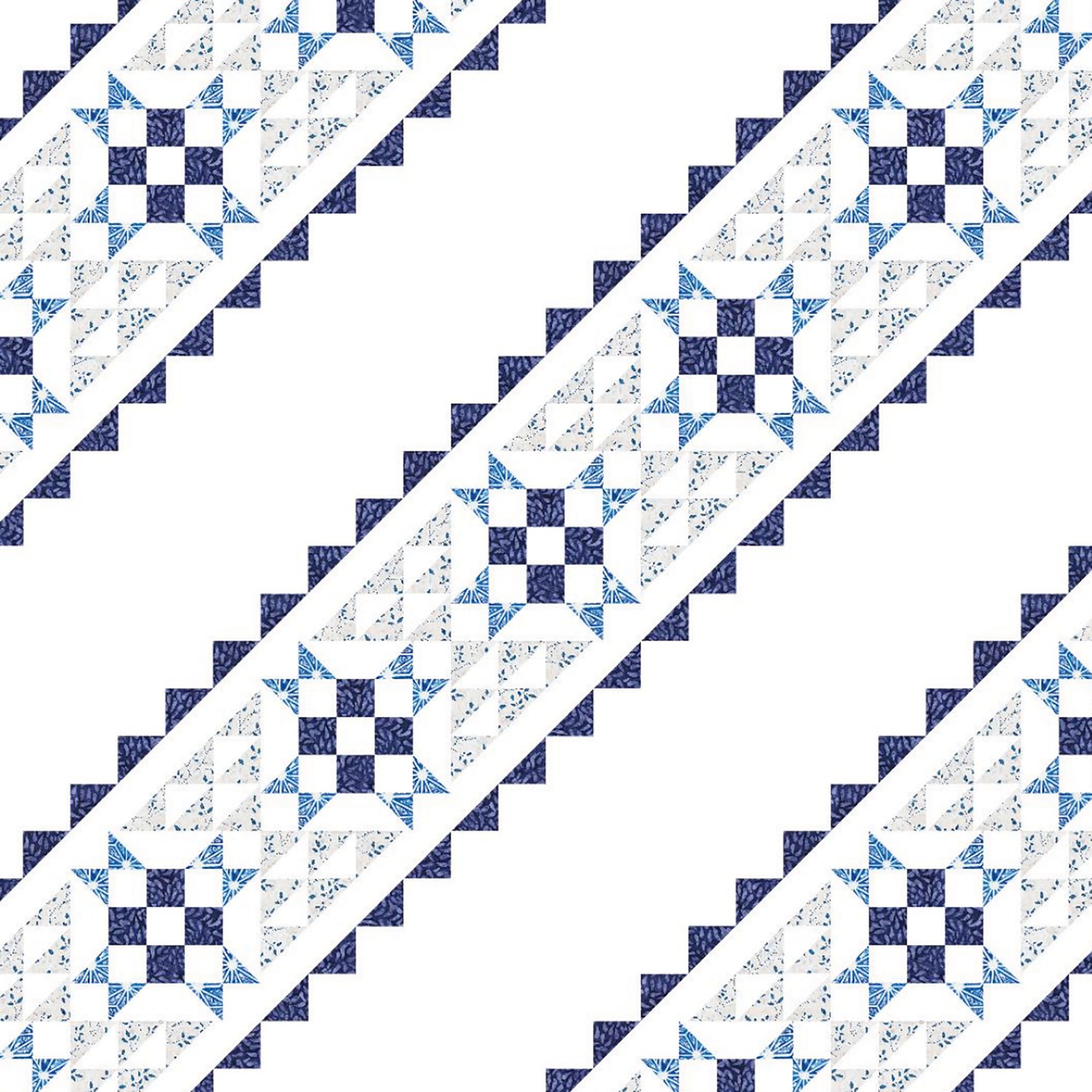 Moonlit Indigo Batiks - Moonlit Indigo Batiks Canvas Lines Lap Batik Cotton Fabric Quilt Kit ...