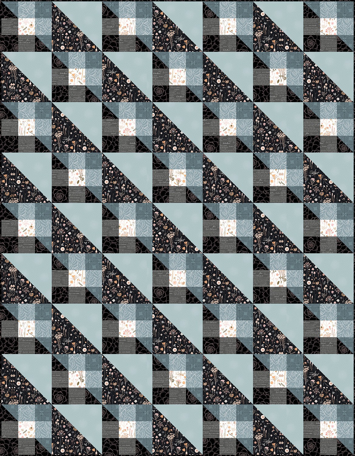 The Botanist - The Botanist Tabby Block Cotton Fabric Quilt Kit ...