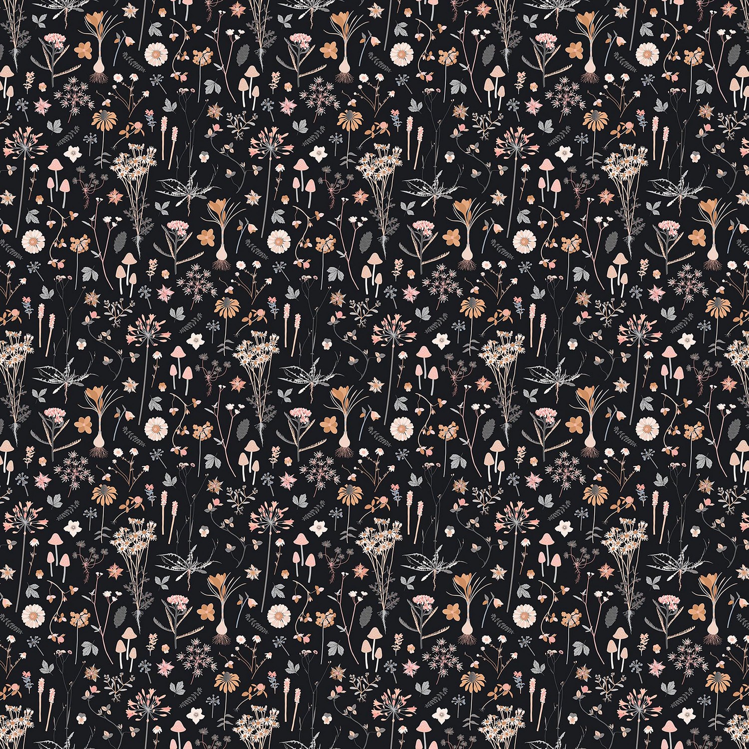 The Botanist - The Botanist Botanical Black Quilting Cotton Fabric Yardage | ConnectingThreads.com