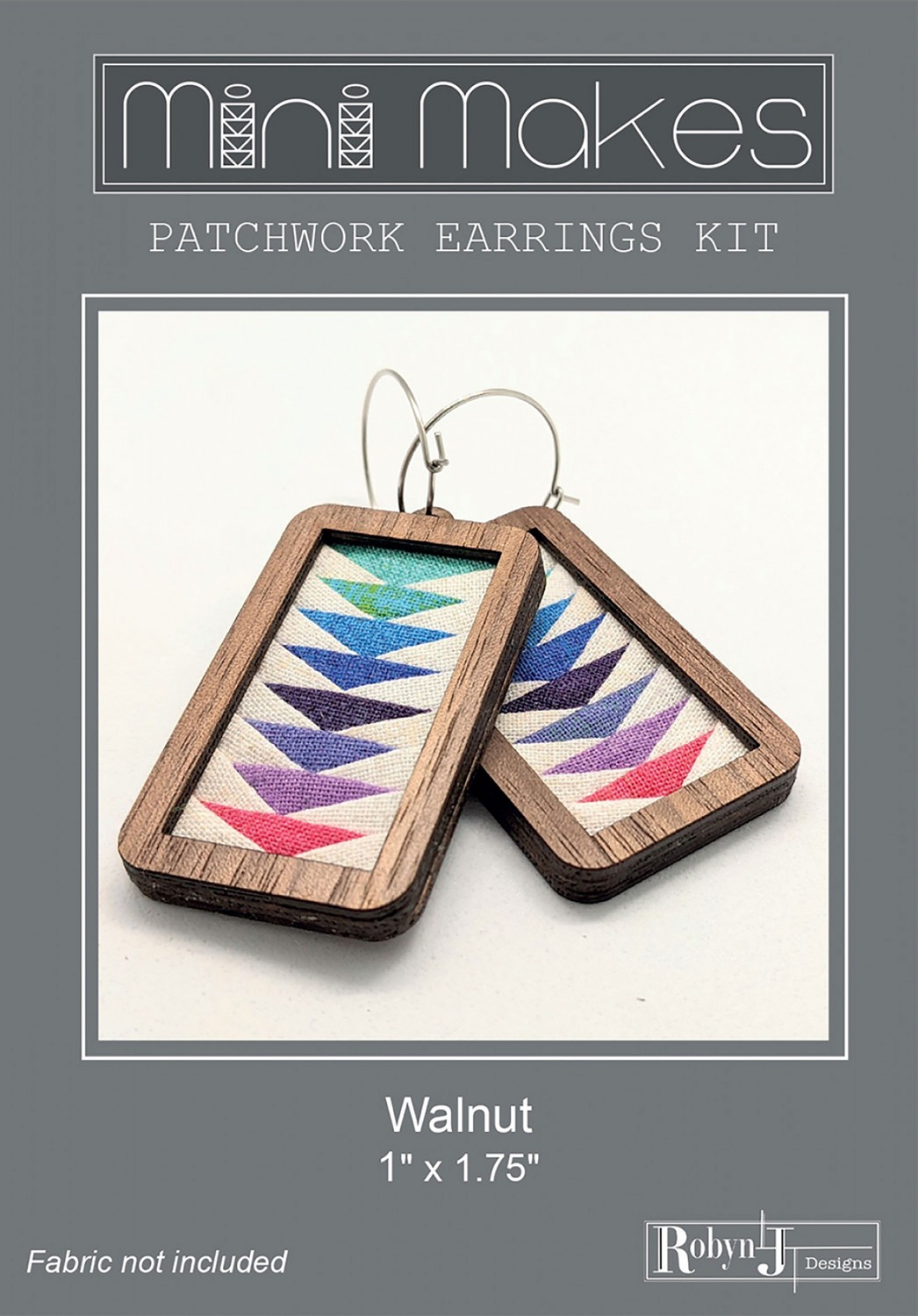 Patchwork Earrings Rectangle Kit and Pattern - Walnut | ConnectingThreads.com