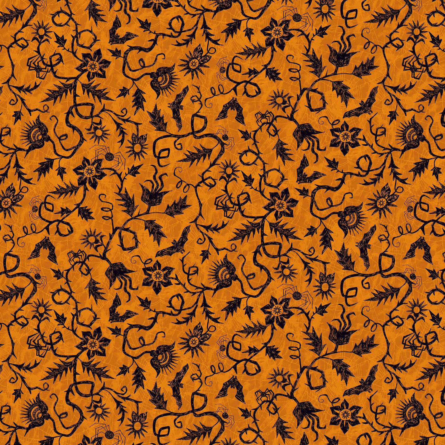 Nevermore - Nevermore The Hallows-Orange Quilting Cotton Fabric Yardage ...