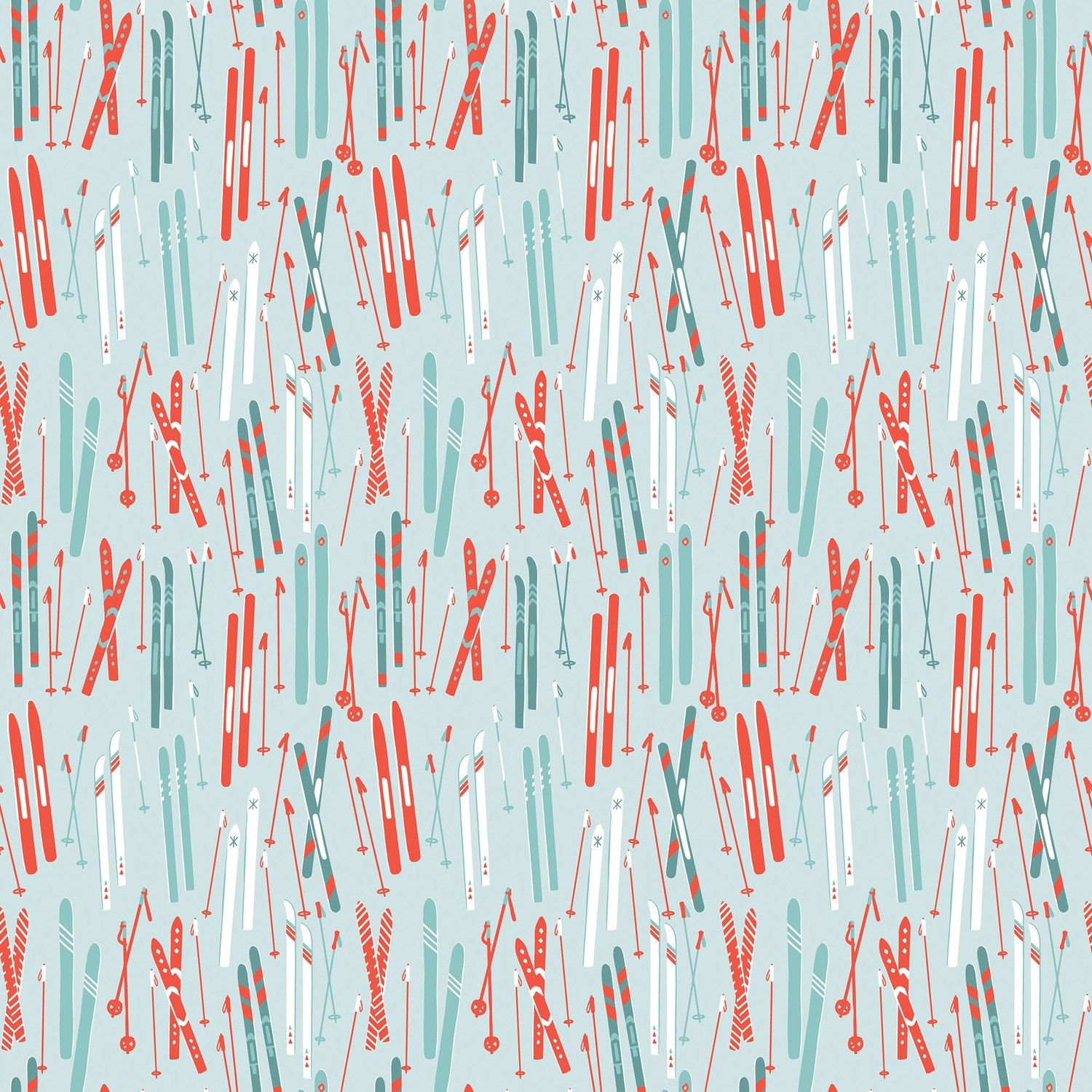 Ski Hill - Ski Hill Skis Powder Quilting Cotton Fabric Yardage ...