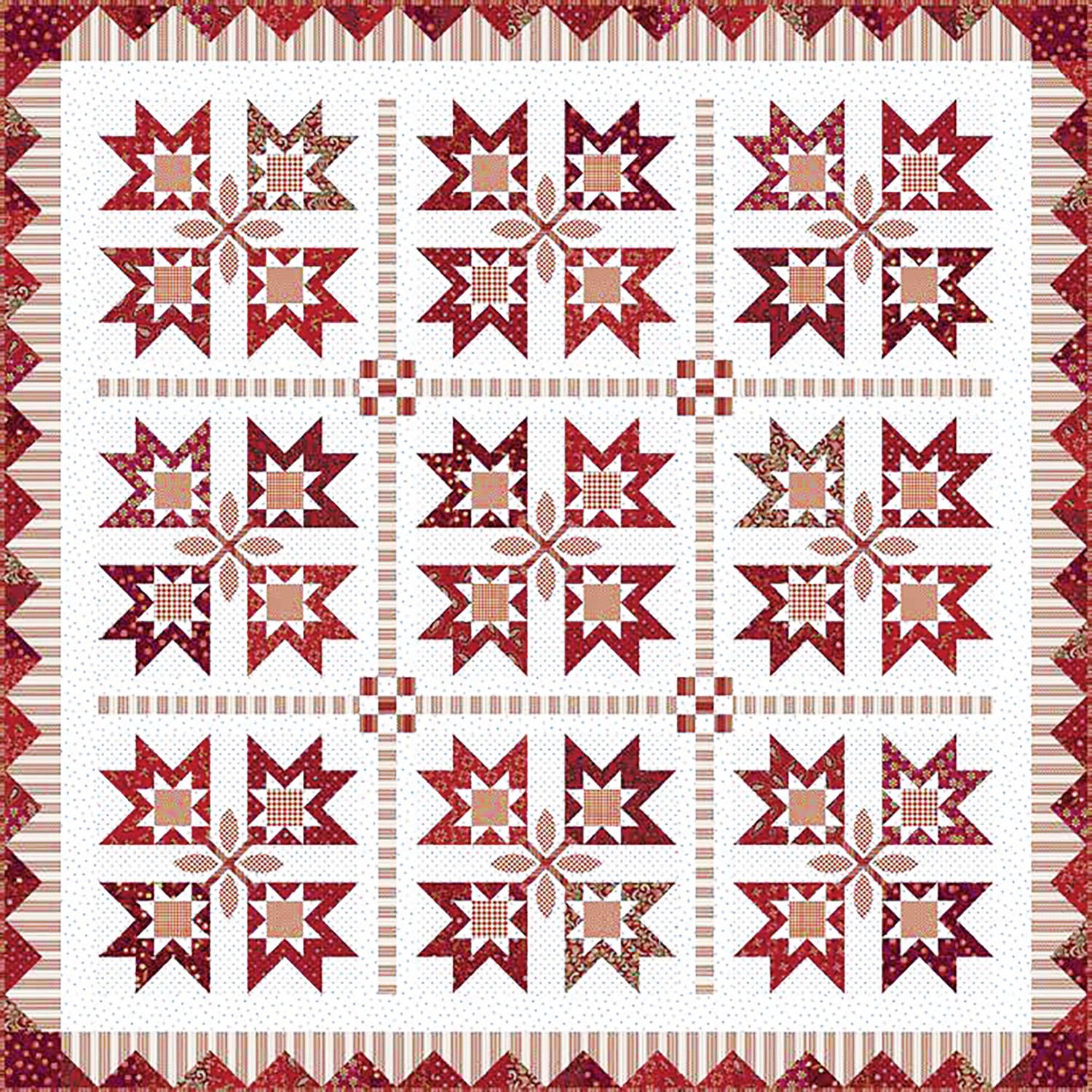 Garnets & Gingham - Garnets & Gingham Garnets & Lilies Cotton Fabric Quilt Kit ...